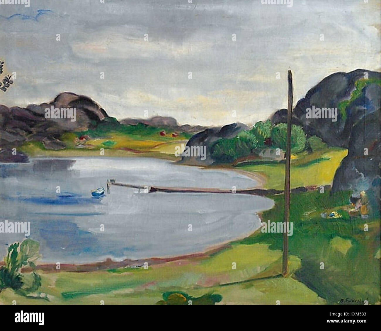 Bernhard Folkestad - Bukt med robåt Stock Photo - Alamy