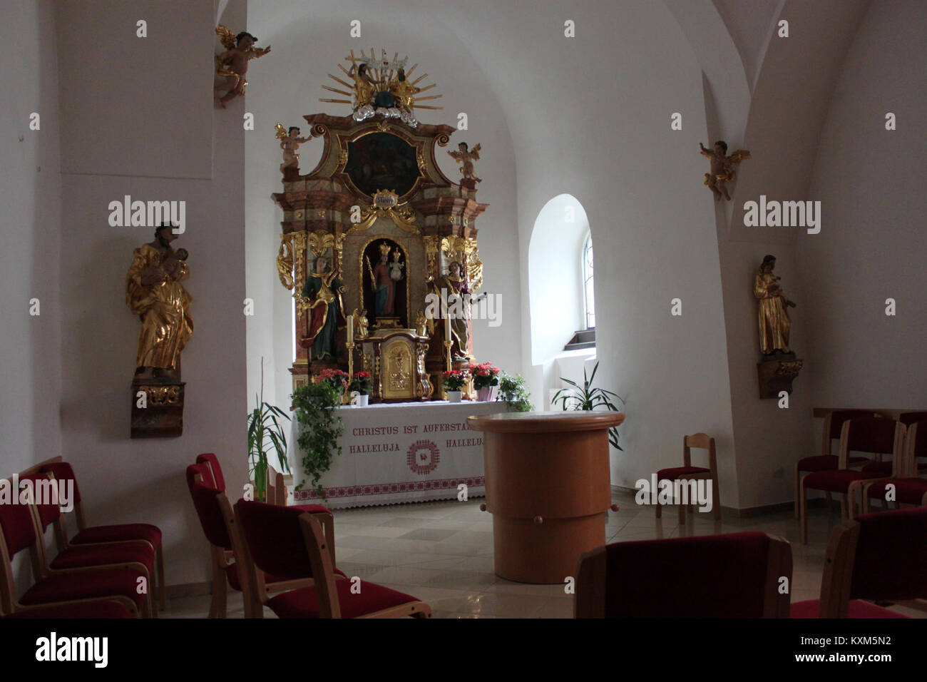 A photograph of the original church in Bad Traunstein, Austria ...
