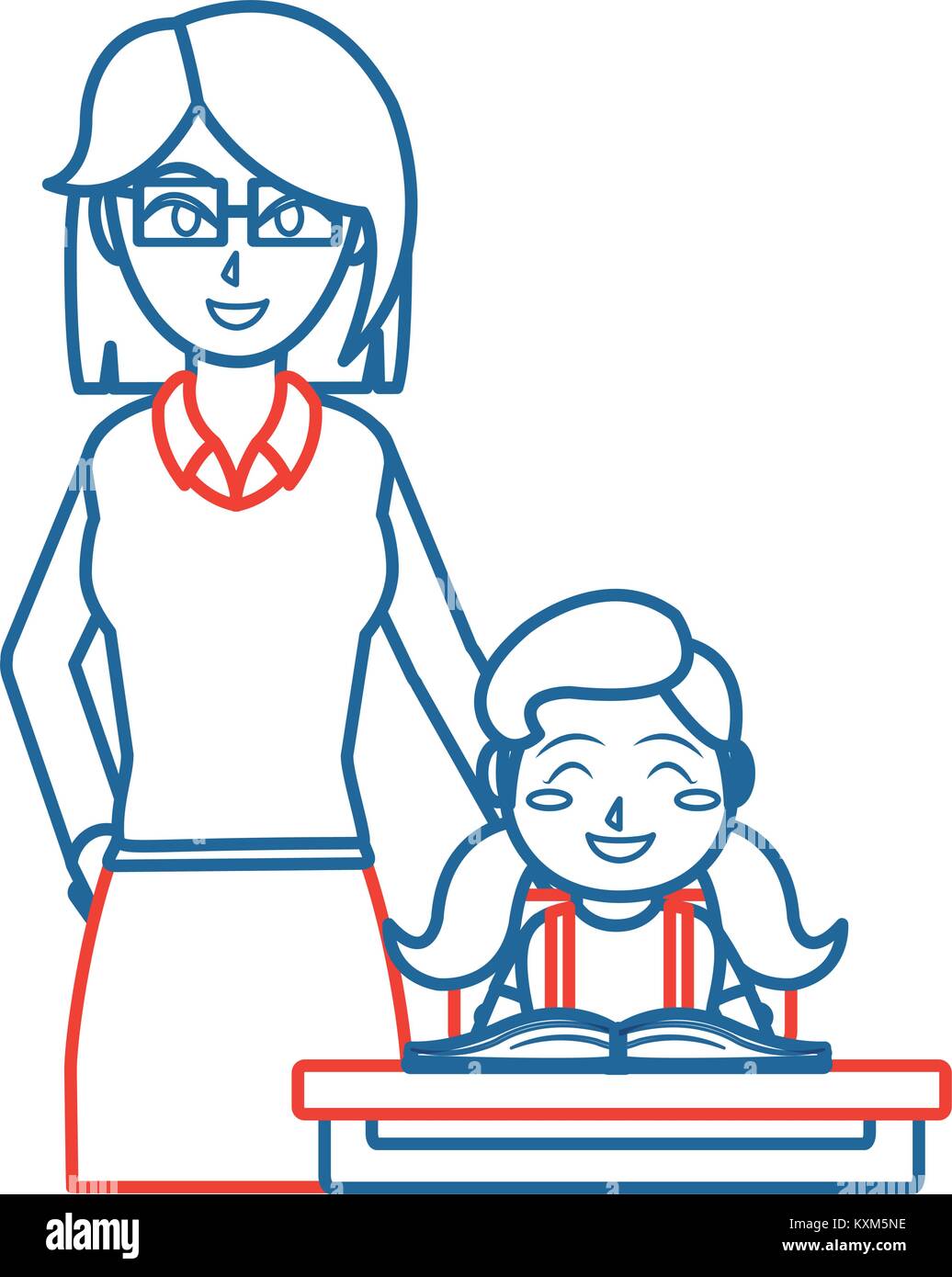 Teacher and girl design Stock Vector Image & Art - Alamy