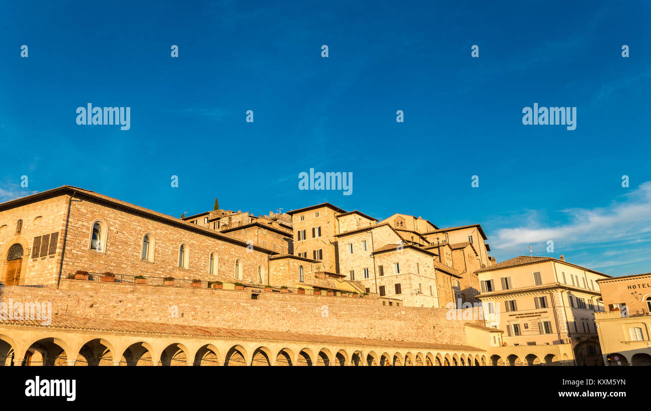 A cityscape of medieval houses of Assisi Italy Stock Photo - Alamy