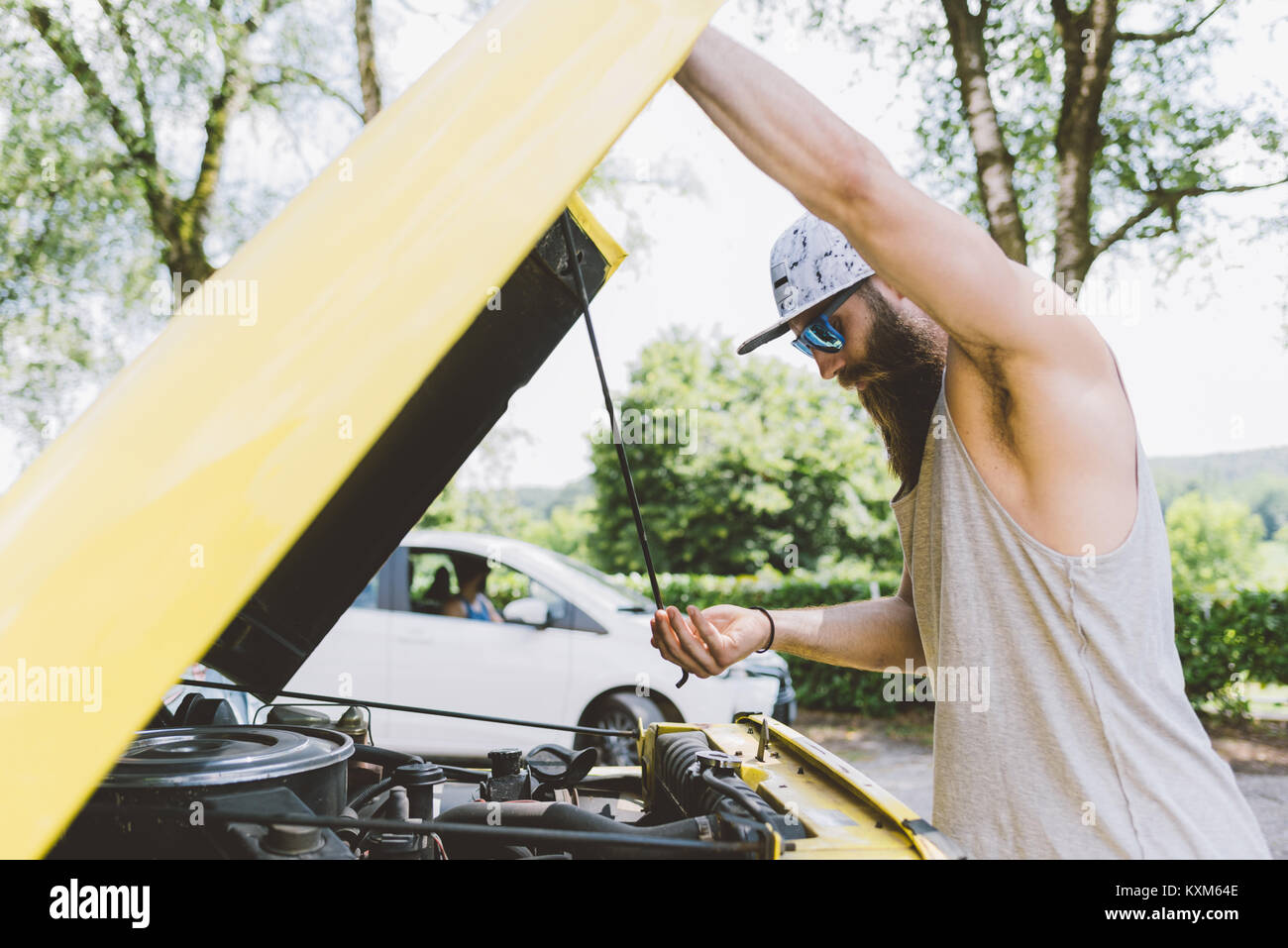 Car hood up side hi-res stock photography and images - Alamy