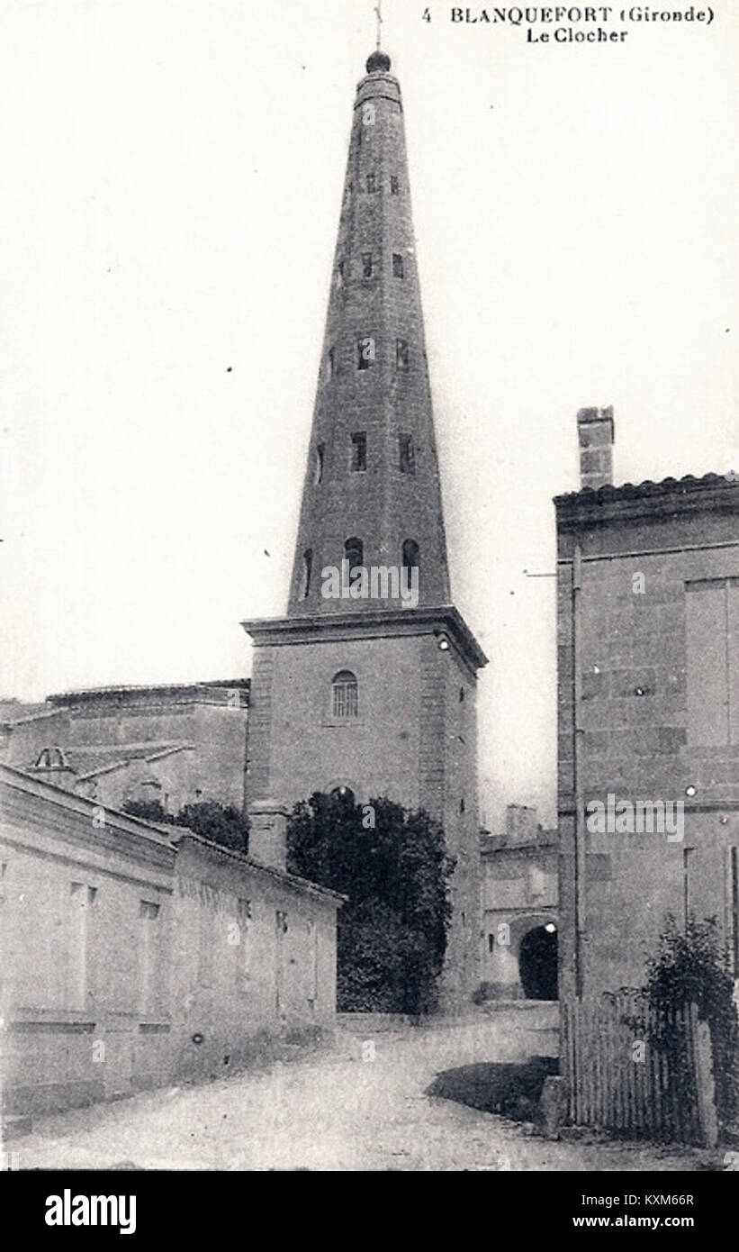 This image shows a church with a bell tower (clocher). The ...