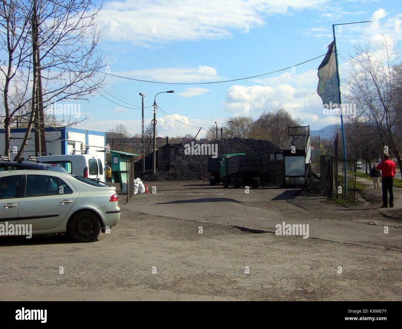 This photograph shows a coal depot (Skład węglowy) in Bielsko-Biała ...