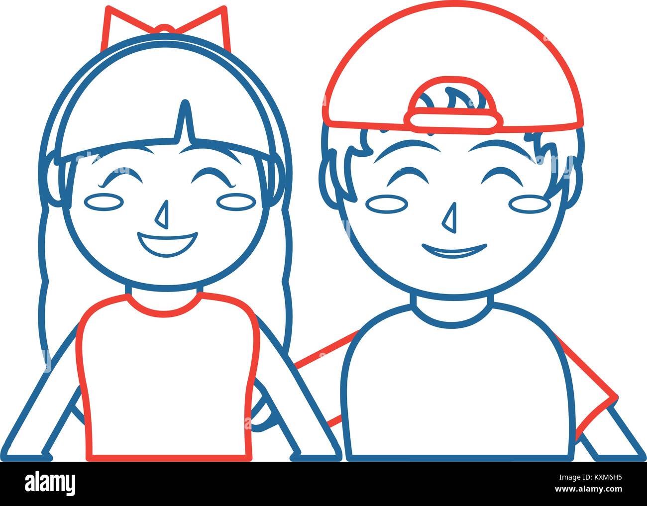 Girl and boy cartoon design Stock Vector Image & Art - Alamy