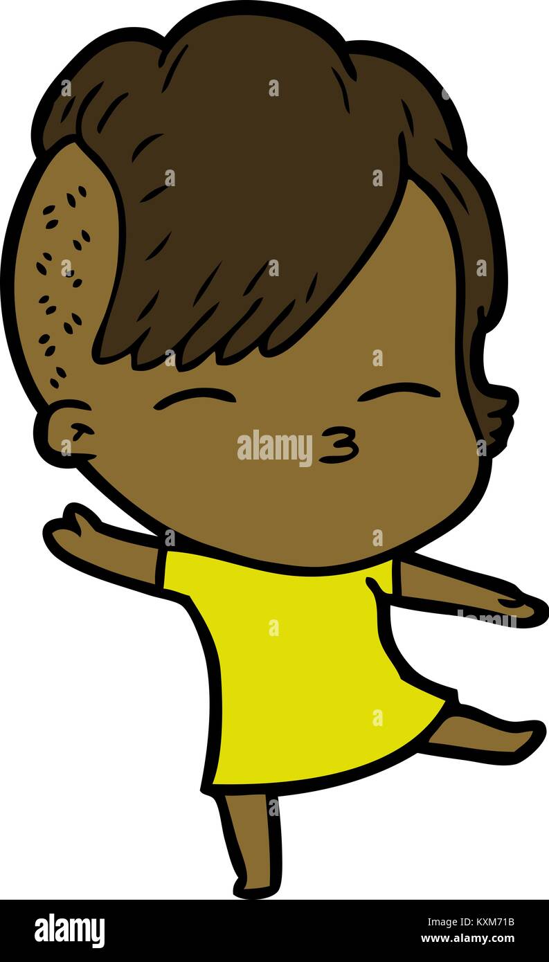 cartoon squinting girl Stock Vector Image & Art - Alamy