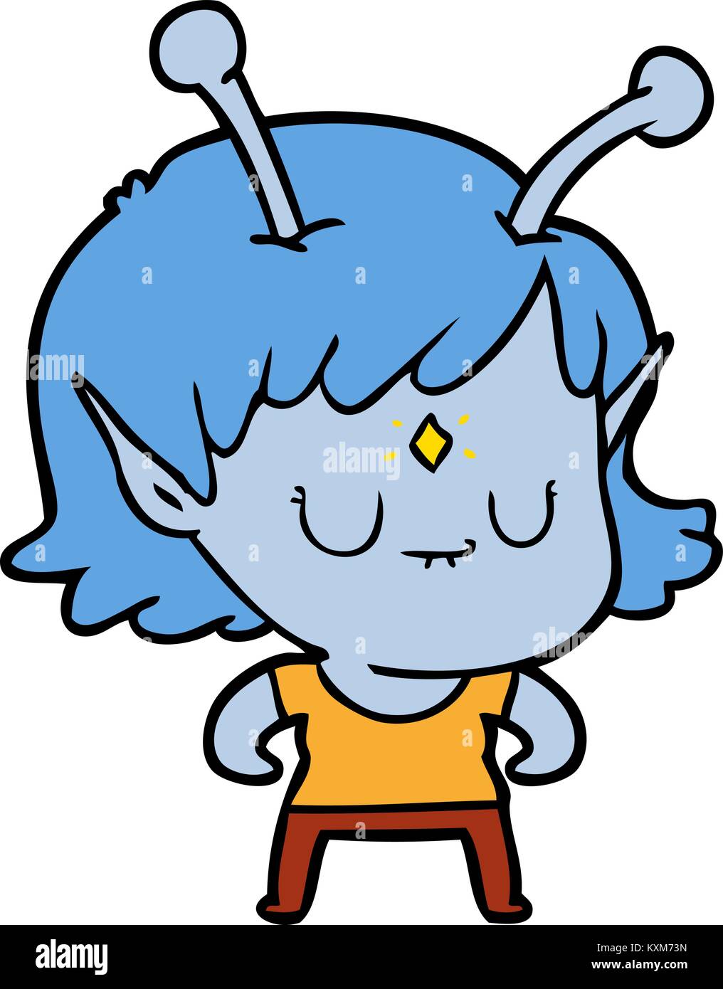 cartoon alien girl Stock Vector Image & Art - Alamy