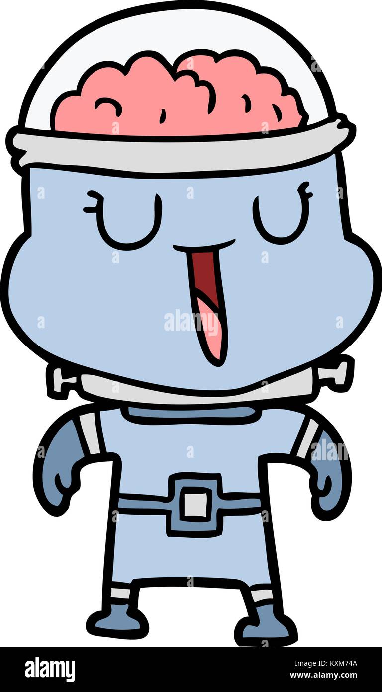 happy cartoon robot Stock Vector Image & Art - Alamy