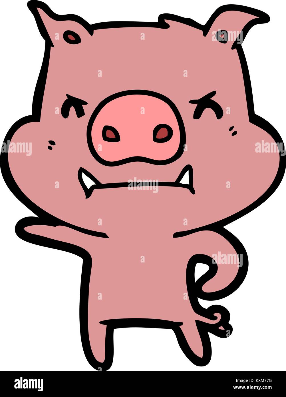 angry cartoon pig Stock Vector Image & Art - Alamy