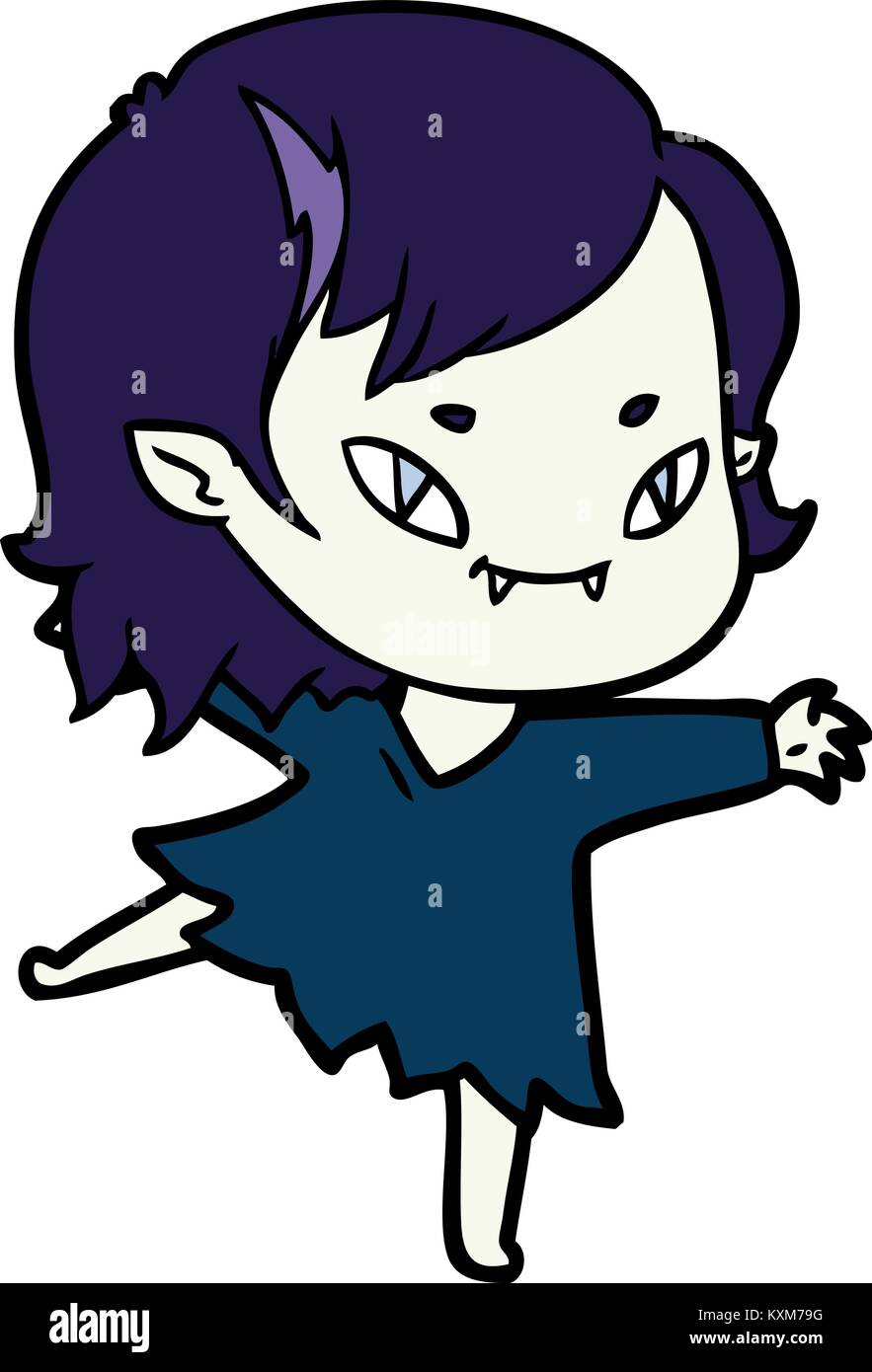 cartoon friendly vampire girl Stock Vector Image & Art - Alamy