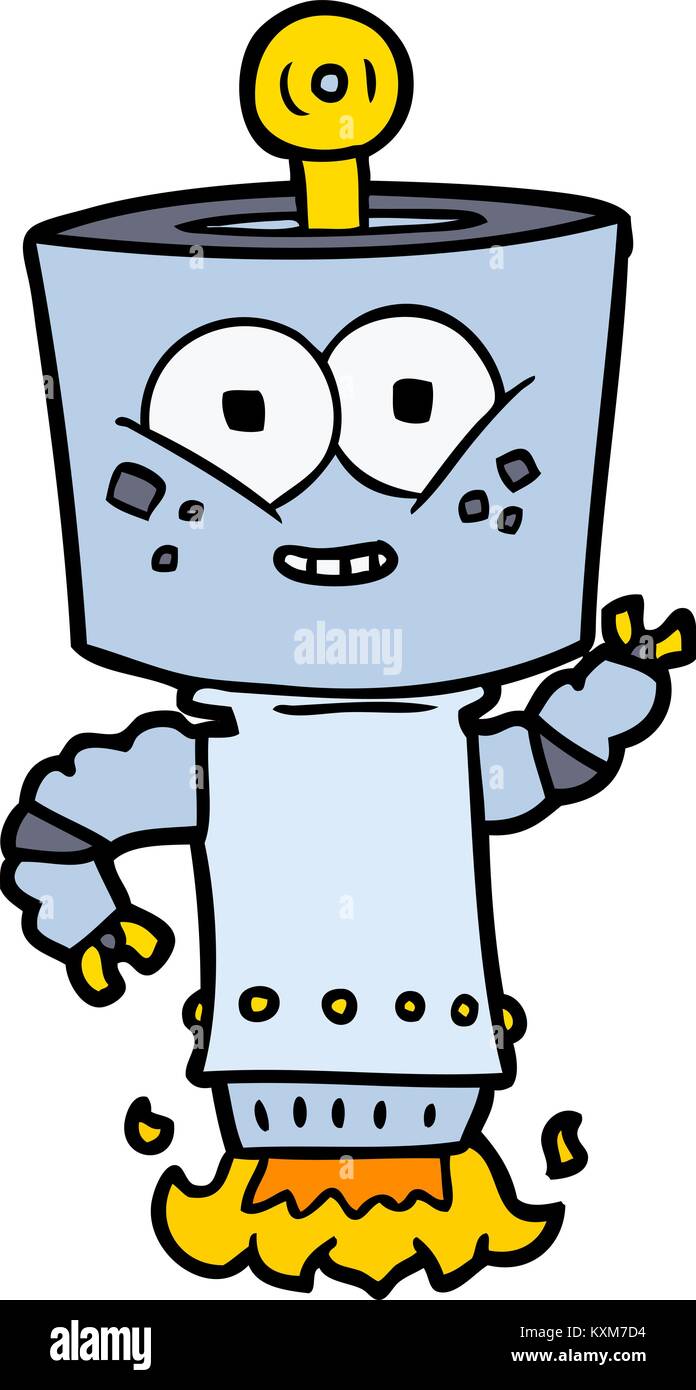 happy cartoon robot Stock Vector Image & Art - Alamy