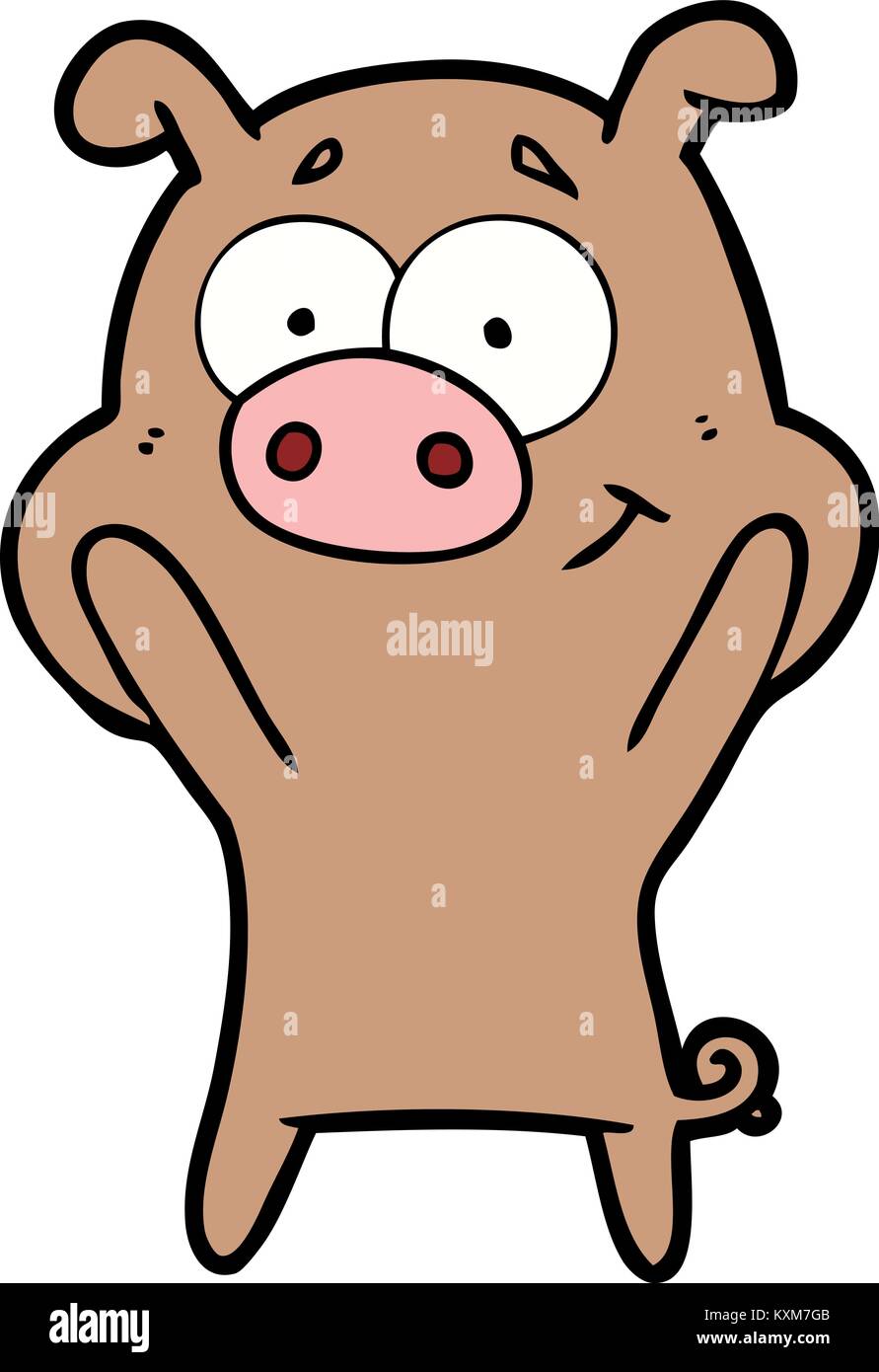 happy cartoon pig Stock Vector Image & Art - Alamy