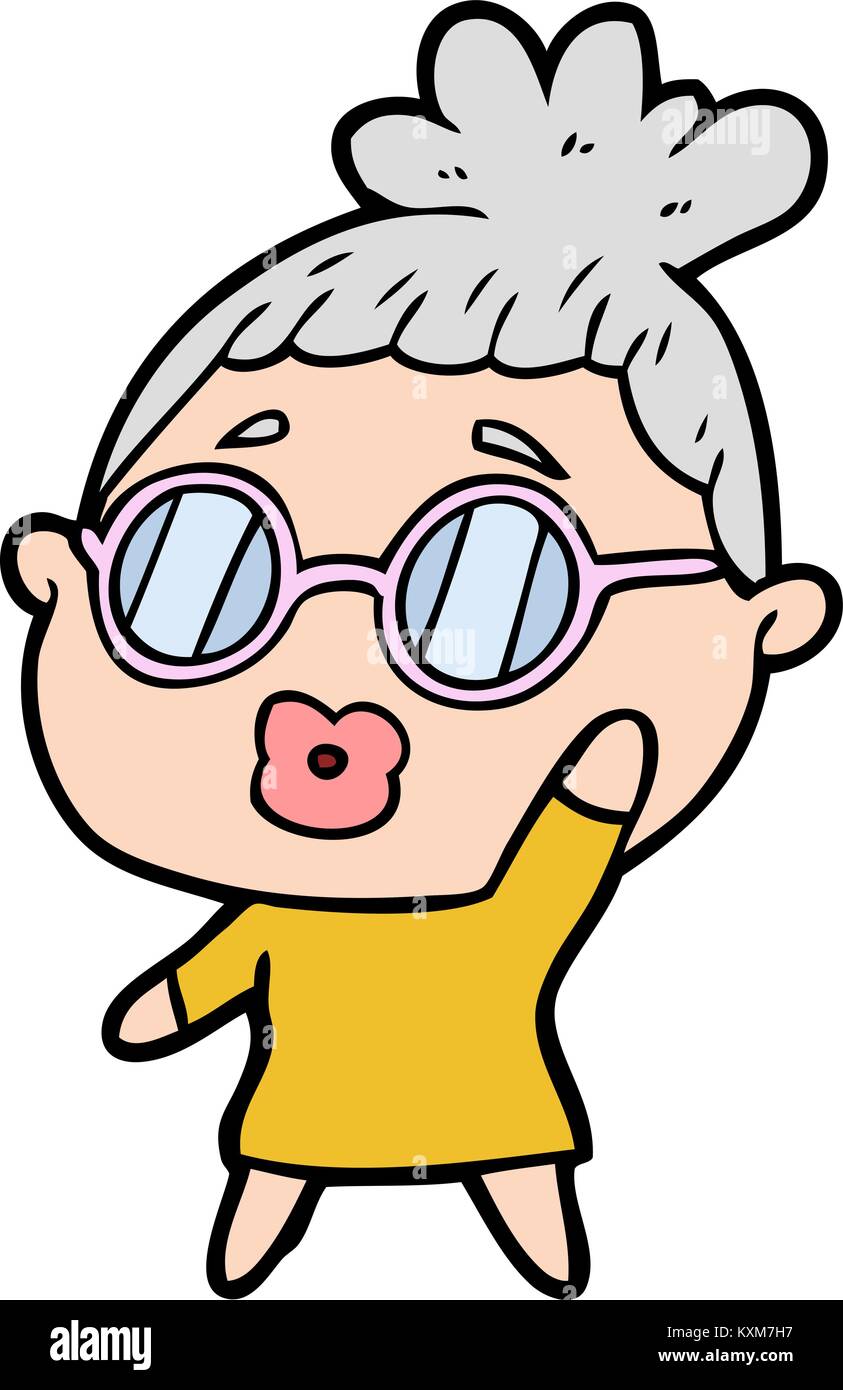 cartoon woman wearing spectacles Stock Vector Image & Art - Alamy