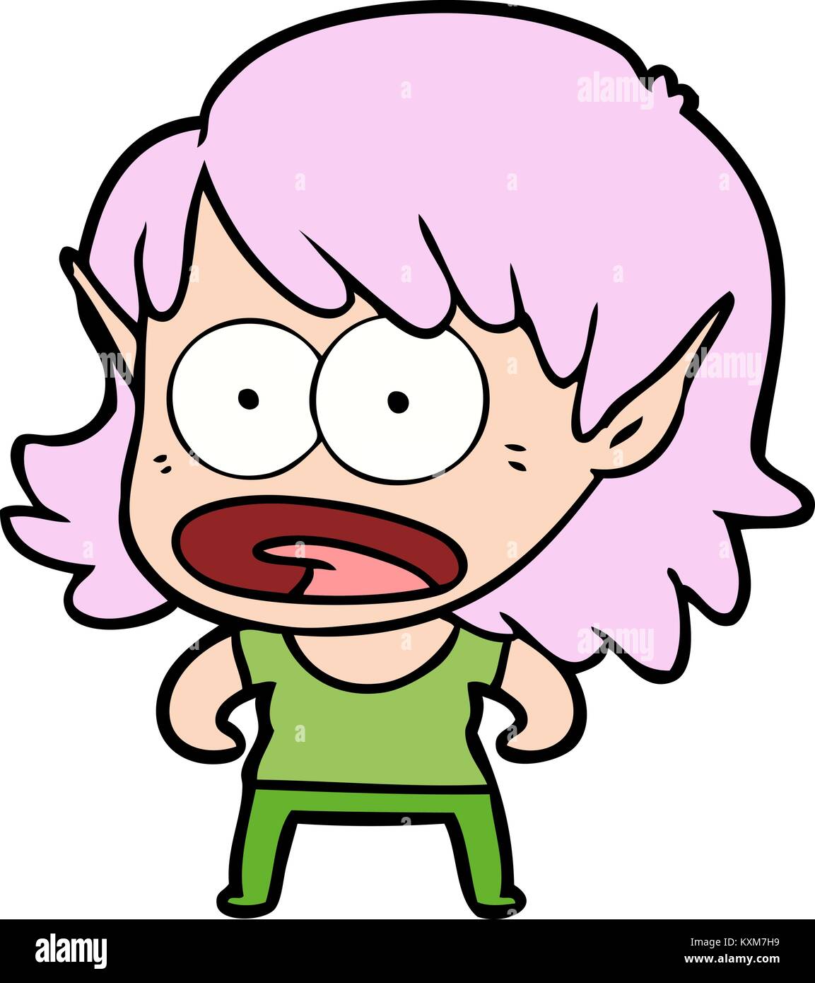 cartoon shocked elf girl Stock Vector Image & Art - Alamy