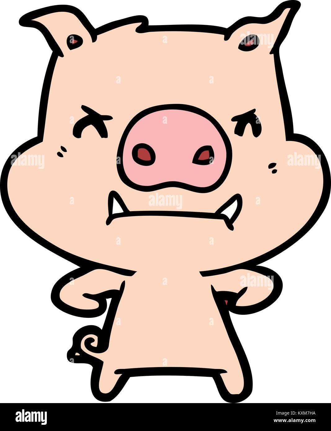 angry cartoon pig Stock Vector Image & Art - Alamy