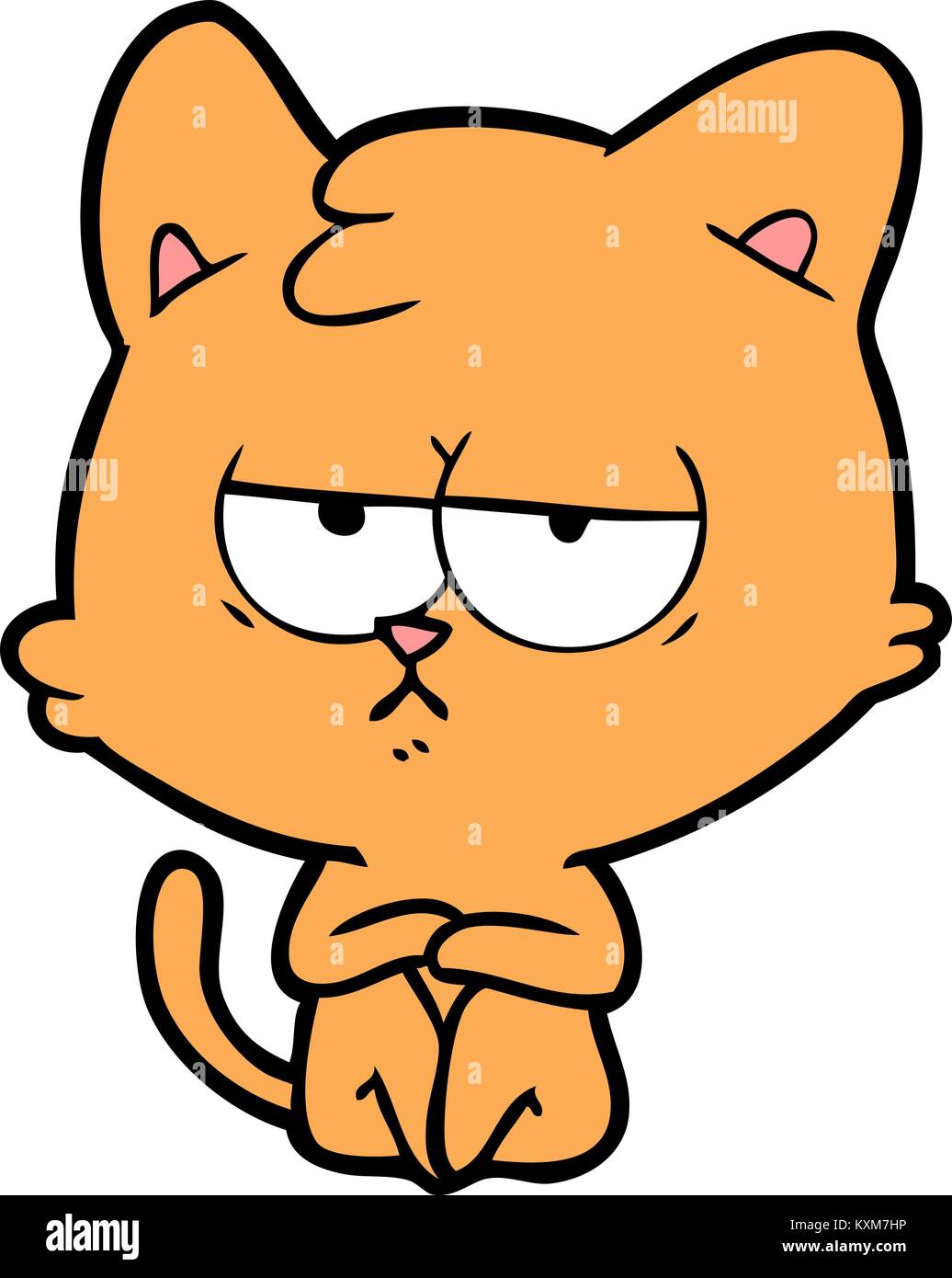 bored cartoon cat Stock Vector Image & Art - Alamy