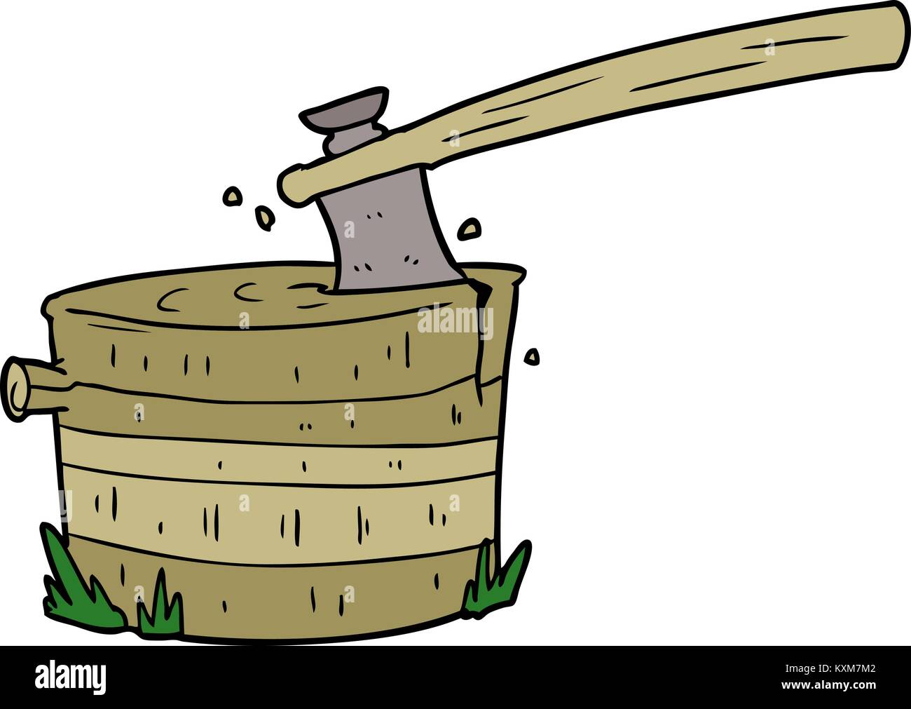 cartoon tree stump with axe Stock Vector Image & Art - Alamy