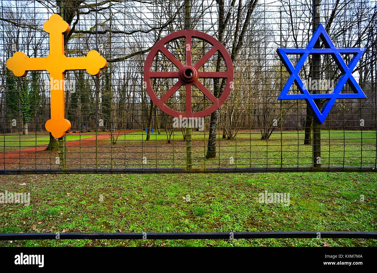 Bosnia, Donja Gradina Memorial Site.The entrance to the camp, the ...