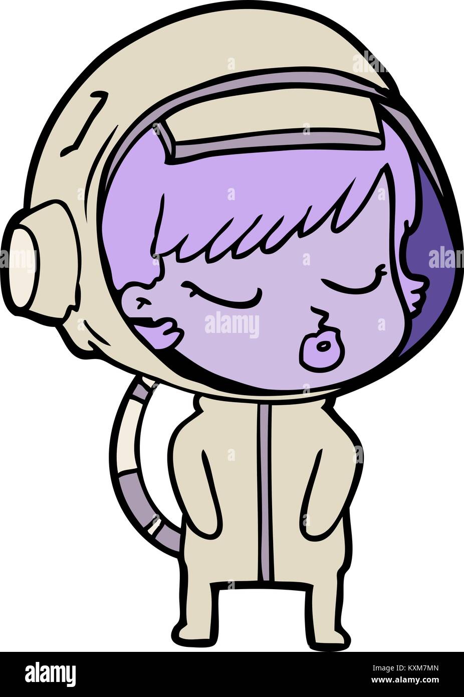 cartoon pretty astronaut girl Stock Vector Image & Art - Alamy