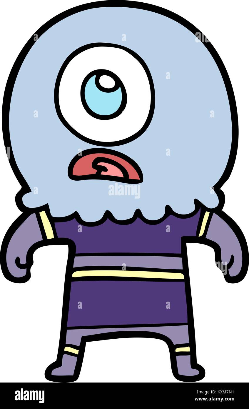 cartoon cyclops alien spaceman Stock Vector Image & Art - Alamy