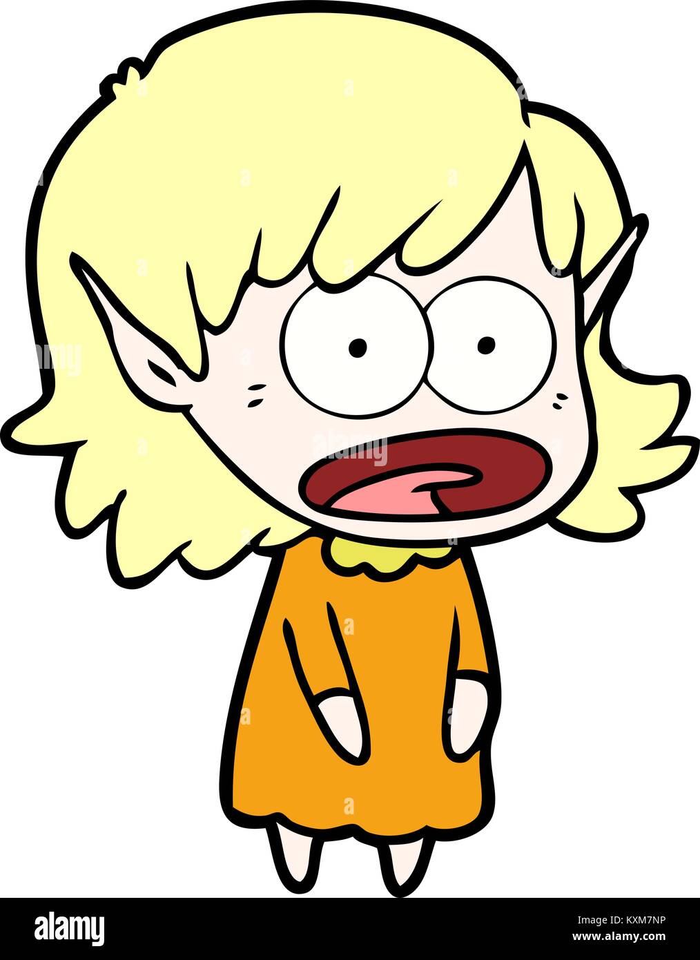 cartoon shocked elf girl Stock Vector Image & Art - Alamy