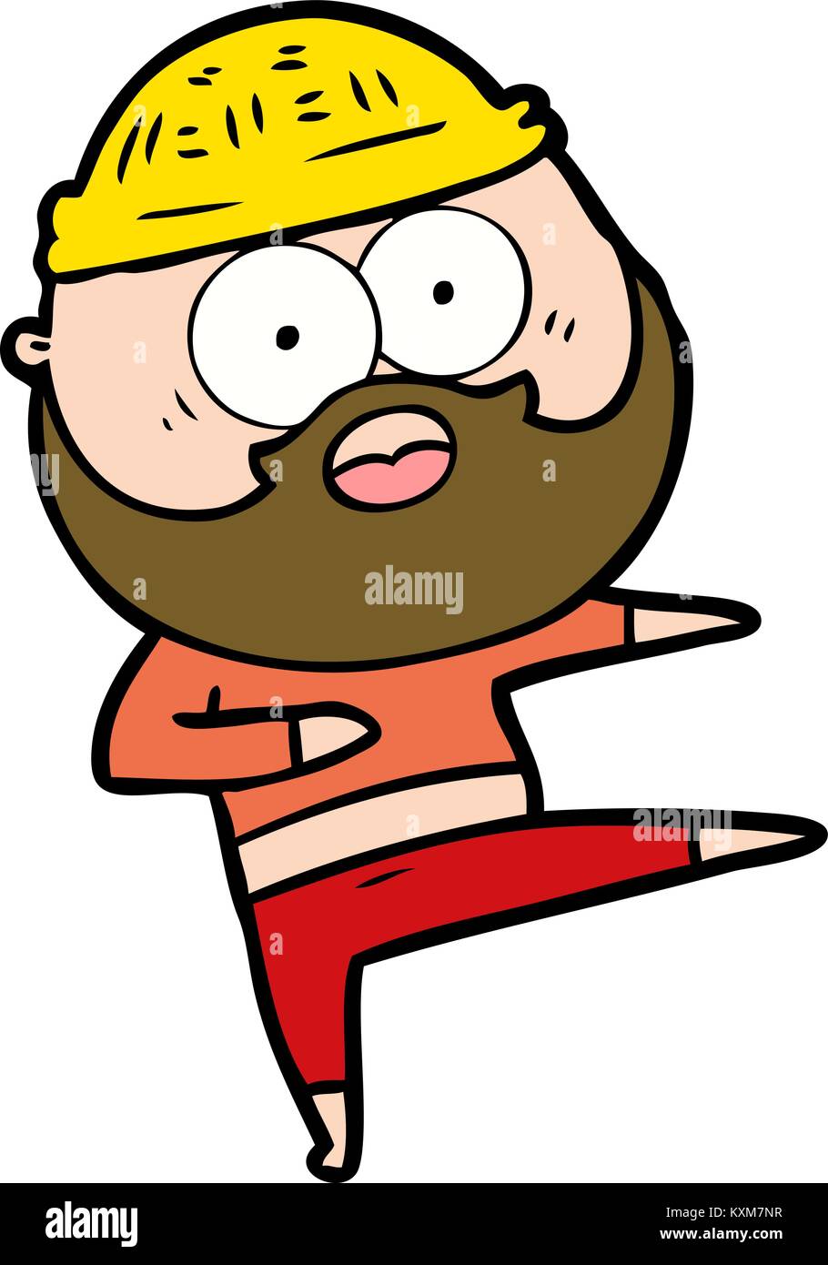 cartoon surprised bearded man dancing Stock Vector Image & Art - Alamy
