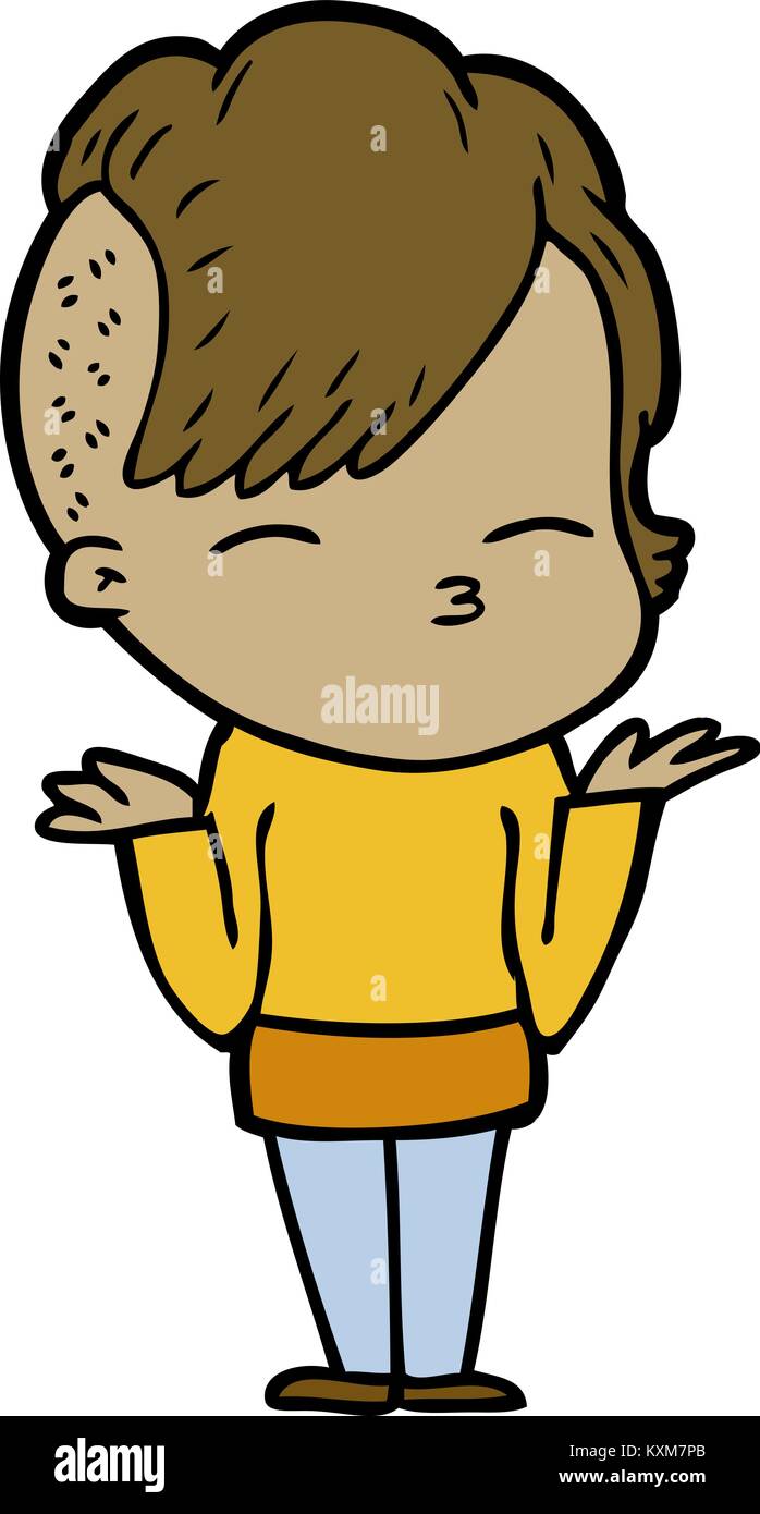 cartoon girl shrugging shoulders Stock Vector Image & Art - Alamy