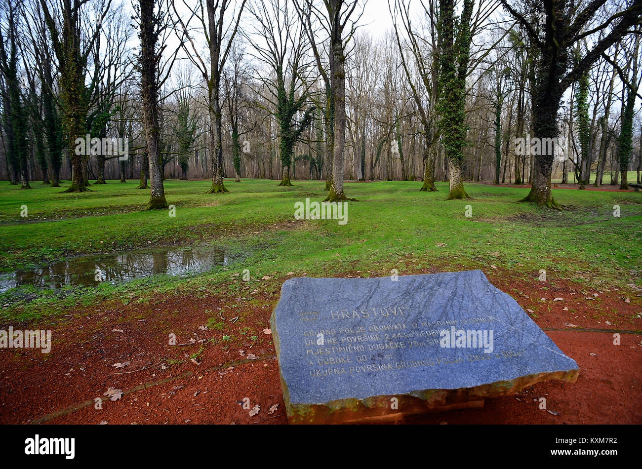 Bosnia, Donja Gradina Memorial Site. The mass graves where hundreds of ...