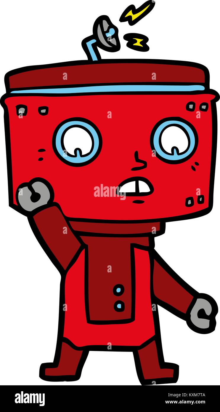 cartoon robot waving Stock Vector Image & Art - Alamy