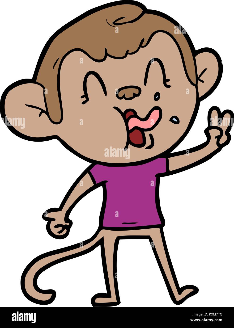 crazy cartoon monkey Stock Vector Image & Art - Alamy