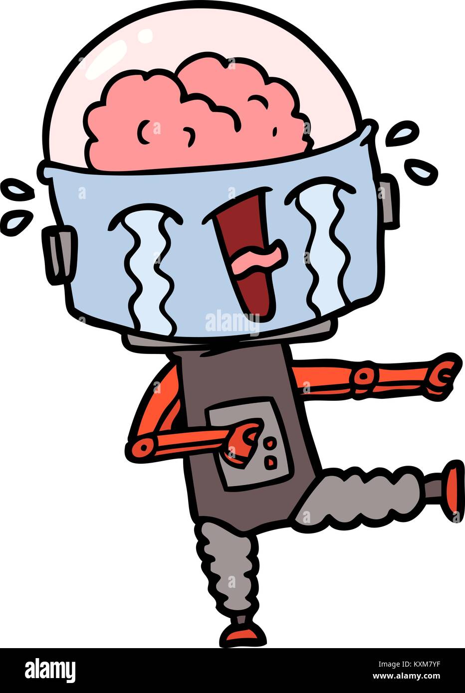 cartoon crying robot pointing Stock Vector Image & Art - Alamy