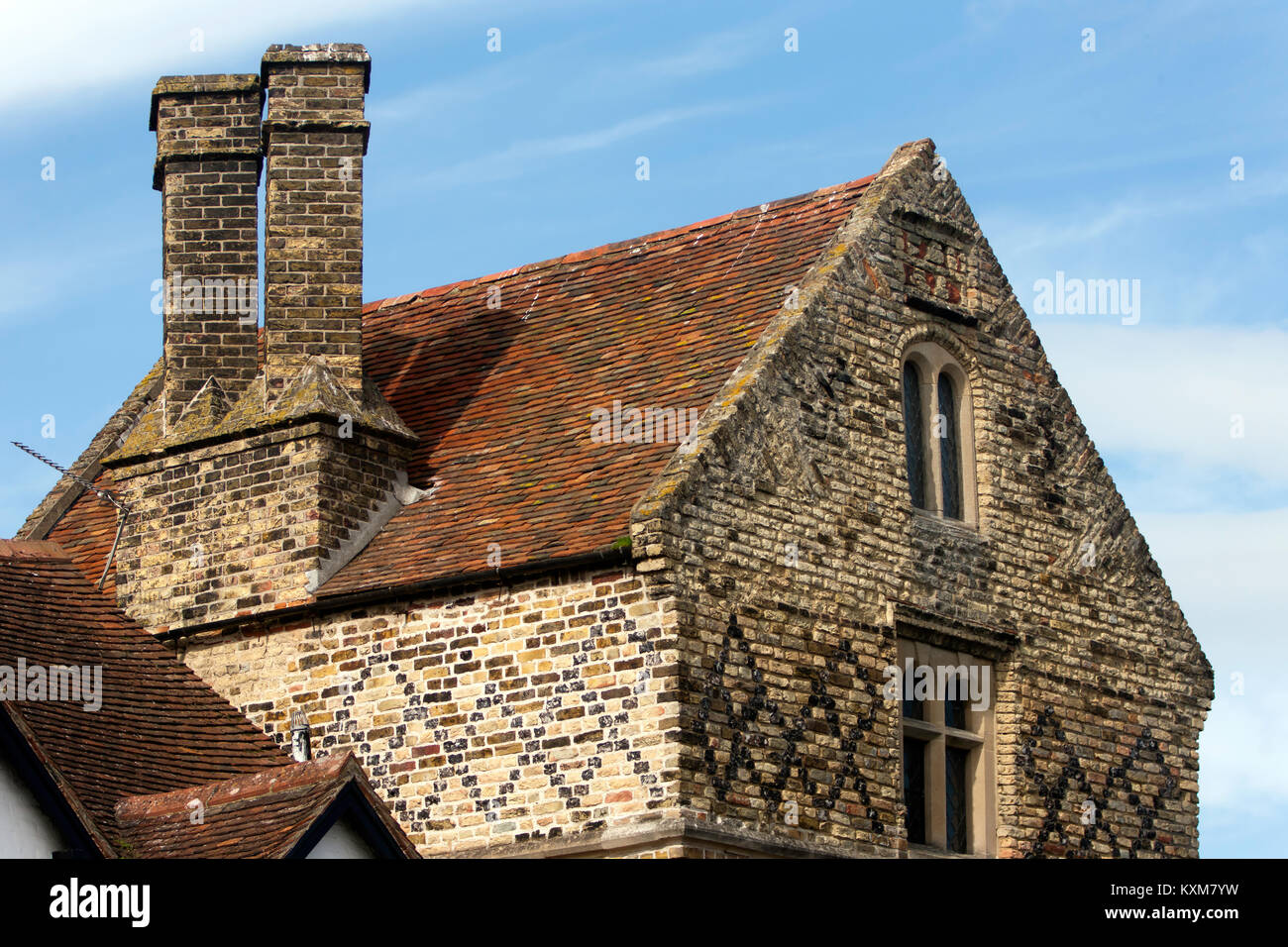 Close-up of the top floors of the Fisher Gate on the quay at Sandwich ...