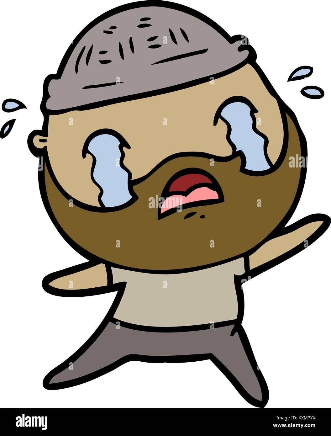 cartoon bearded man crying Stock Vector Image & Art - Alamy
