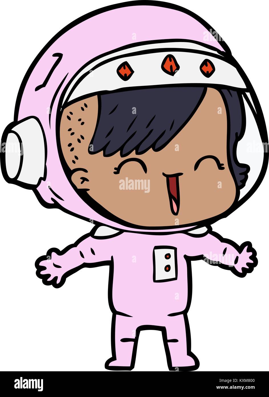 cartoon laughing astronaut girl Stock Vector Image & Art - Alamy