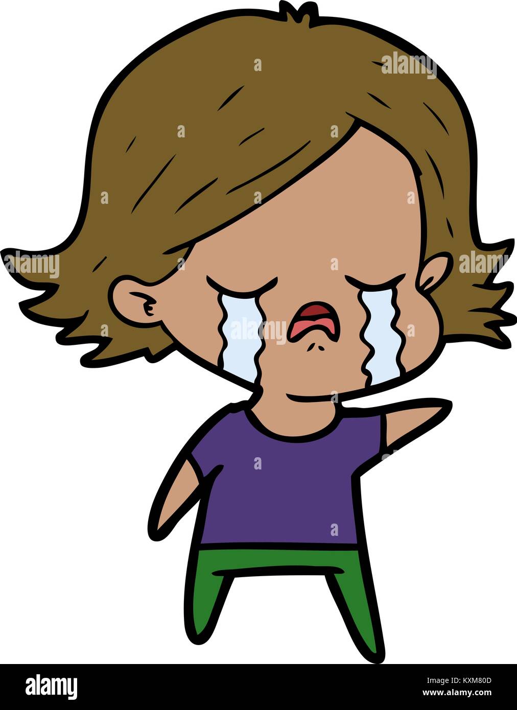 cartoon girl crying Stock Vector Image & Art - Alamy