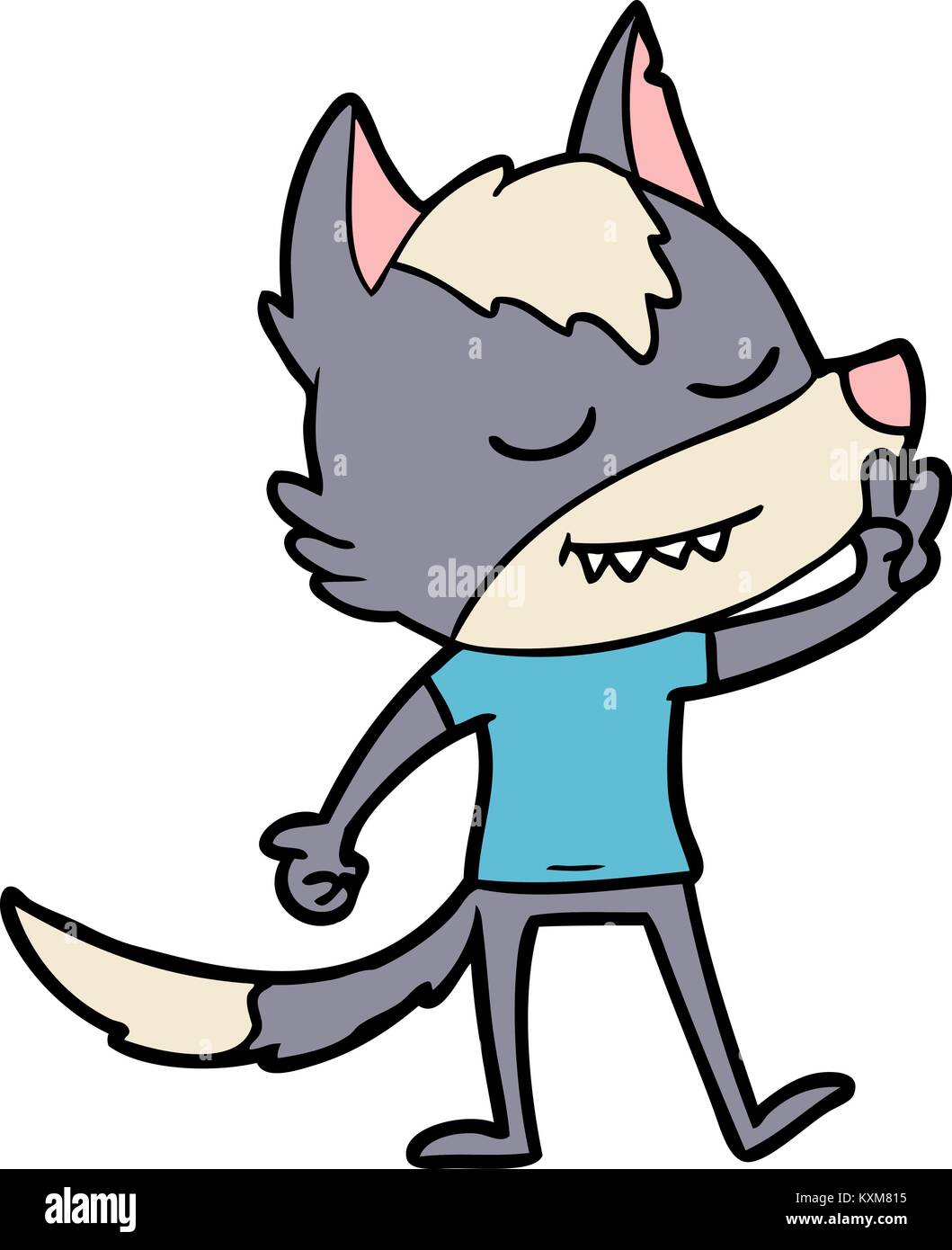friendly cartoon wolf making peace sign Stock Vector Image & Art - Alamy