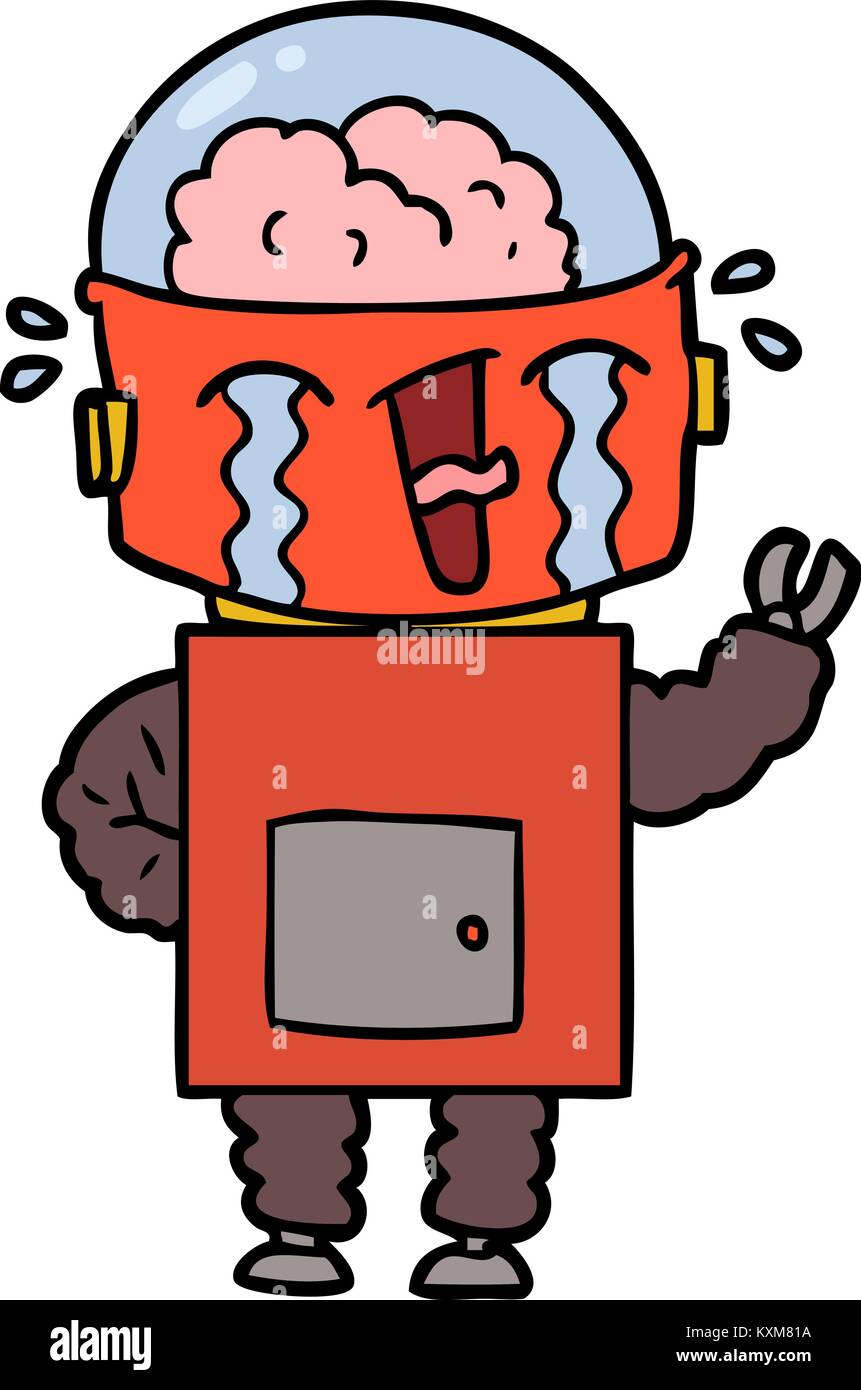 cartoon crying robot Stock Vector Image & Art - Alamy