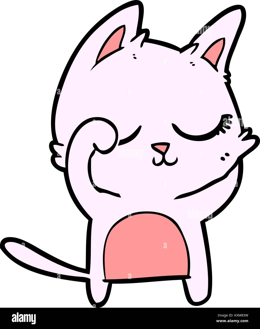 calm cartoon cat Stock Vector Image & Art - Alamy