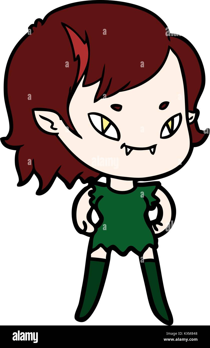cartoon friendly vampire girl Stock Vector Image & Art - Alamy