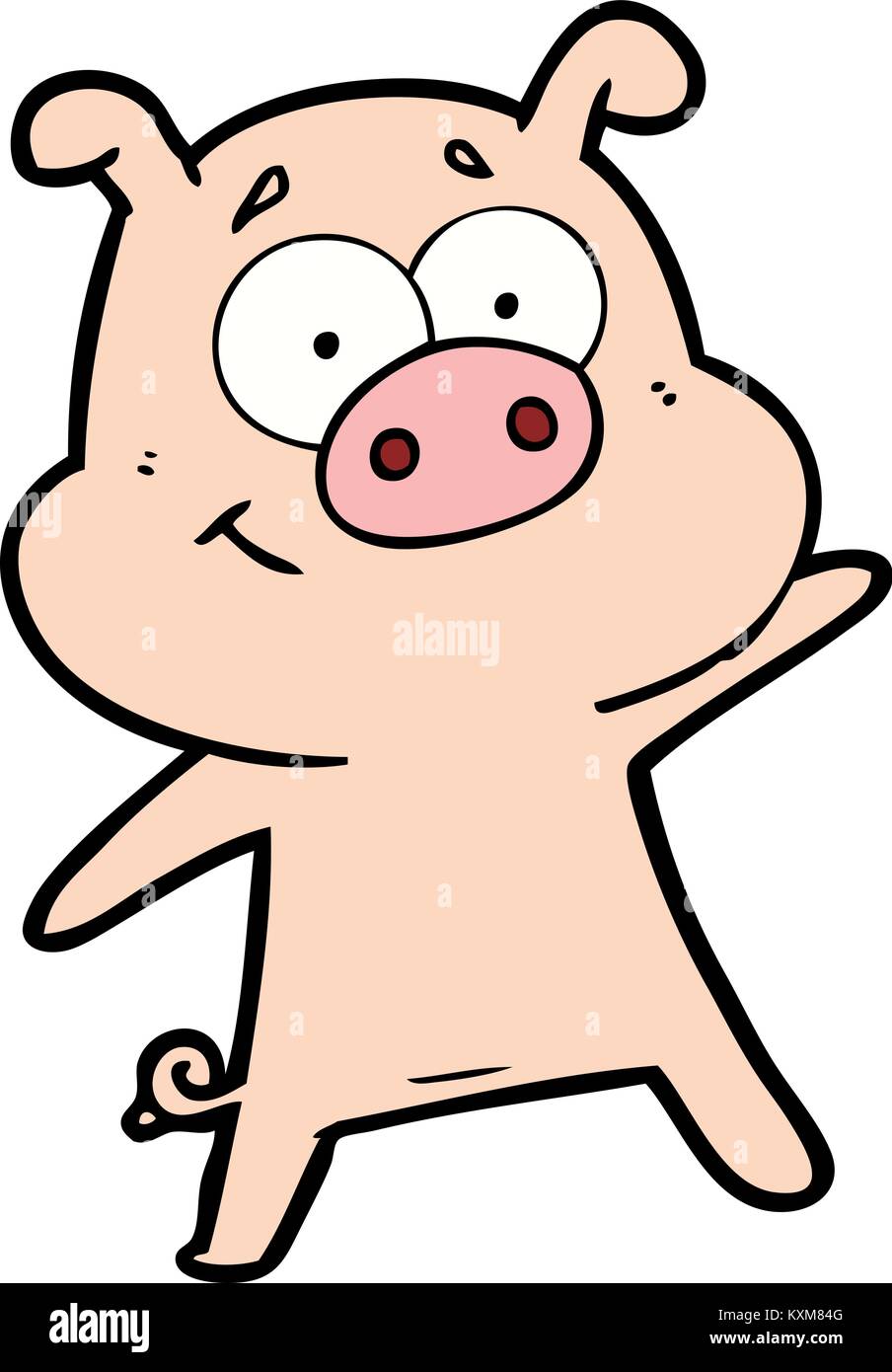 happy cartoon pig Stock Vector Image & Art - Alamy