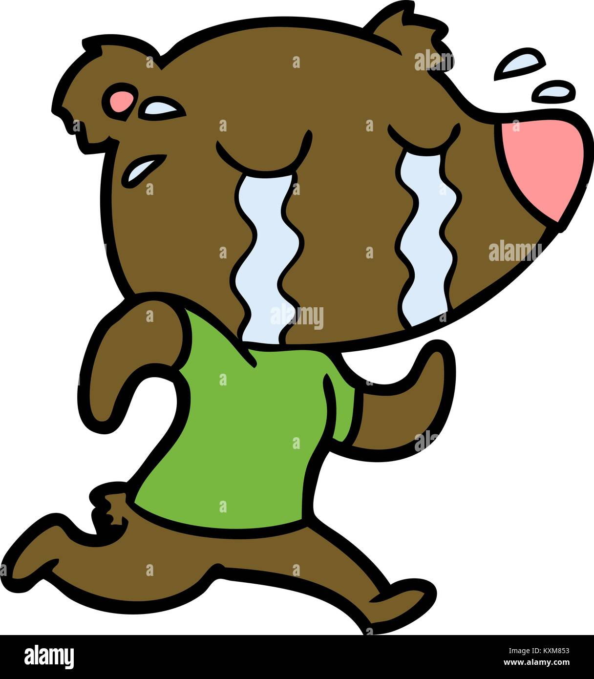 cartoon crying bear running Stock Vector Image & Art - Alamy