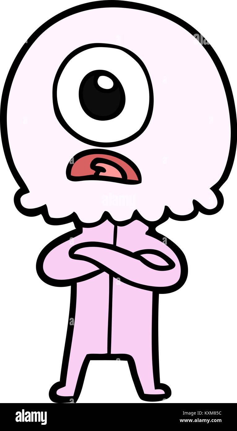 cartoon cyclops alien spaceman Stock Vector Image & Art - Alamy