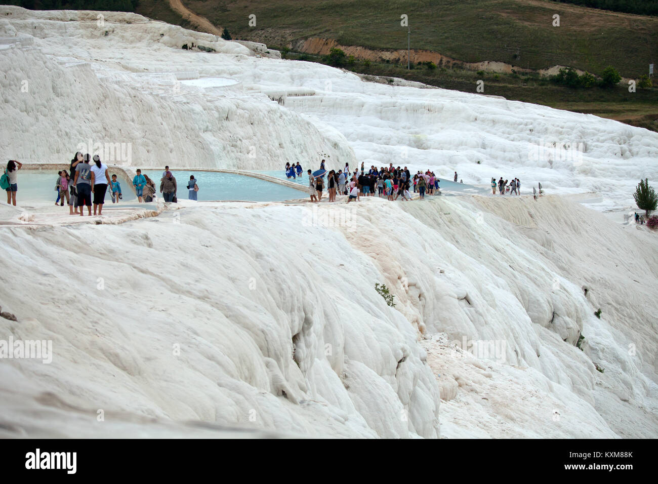 Travertine pools and terraces in Pamukkale Turkey Stock Photo - Alamy