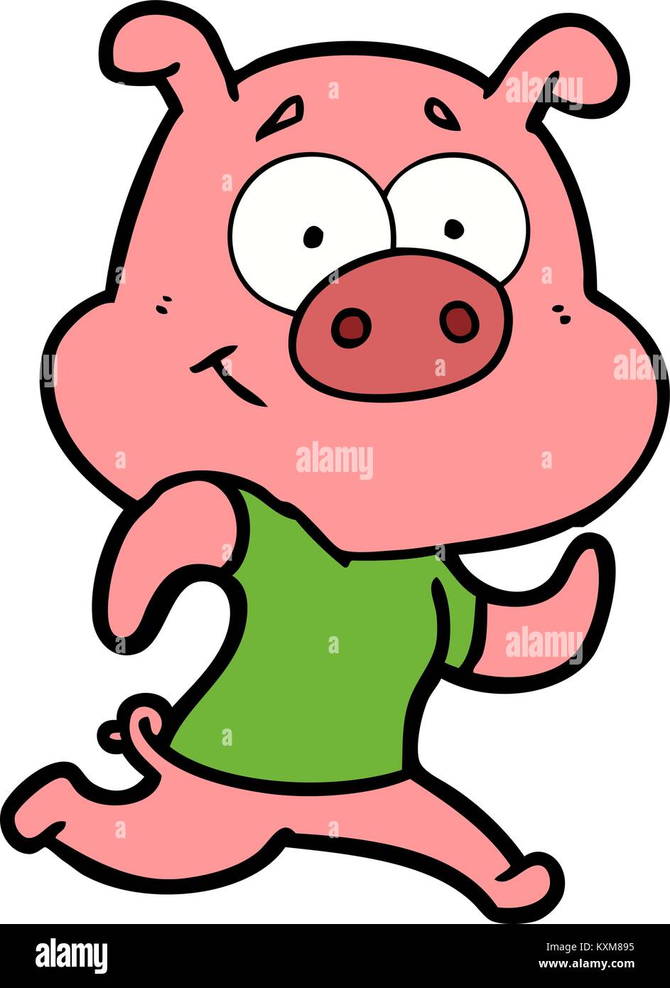happy cartoon pig running Stock Vector Image & Art - Alamy