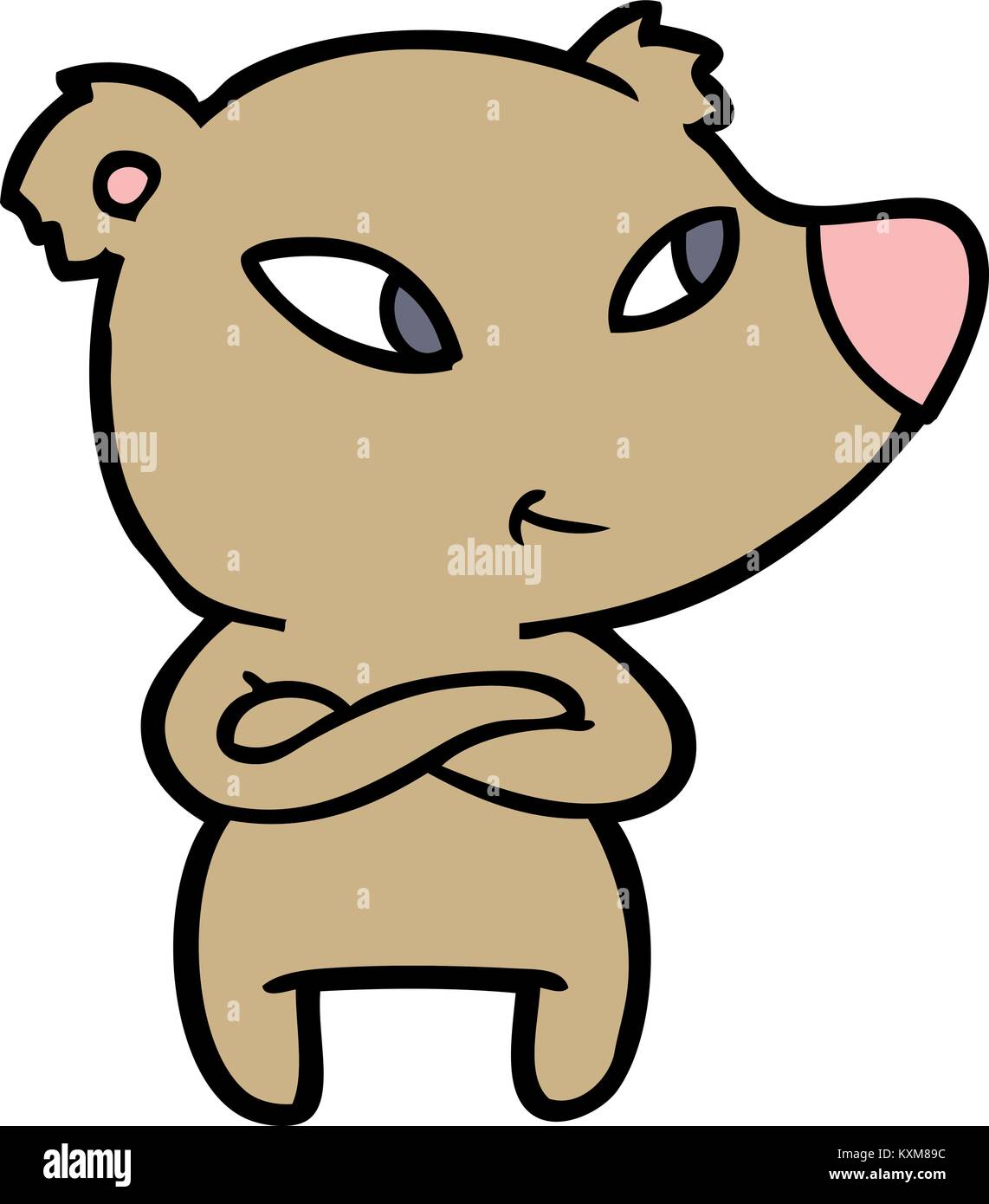 cute cartoon bear with crossed arms Stock Vector Image & Art - Alamy