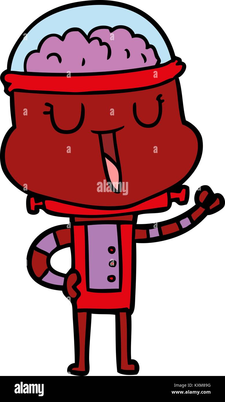 happy cartoon robot Stock Vector Image & Art - Alamy