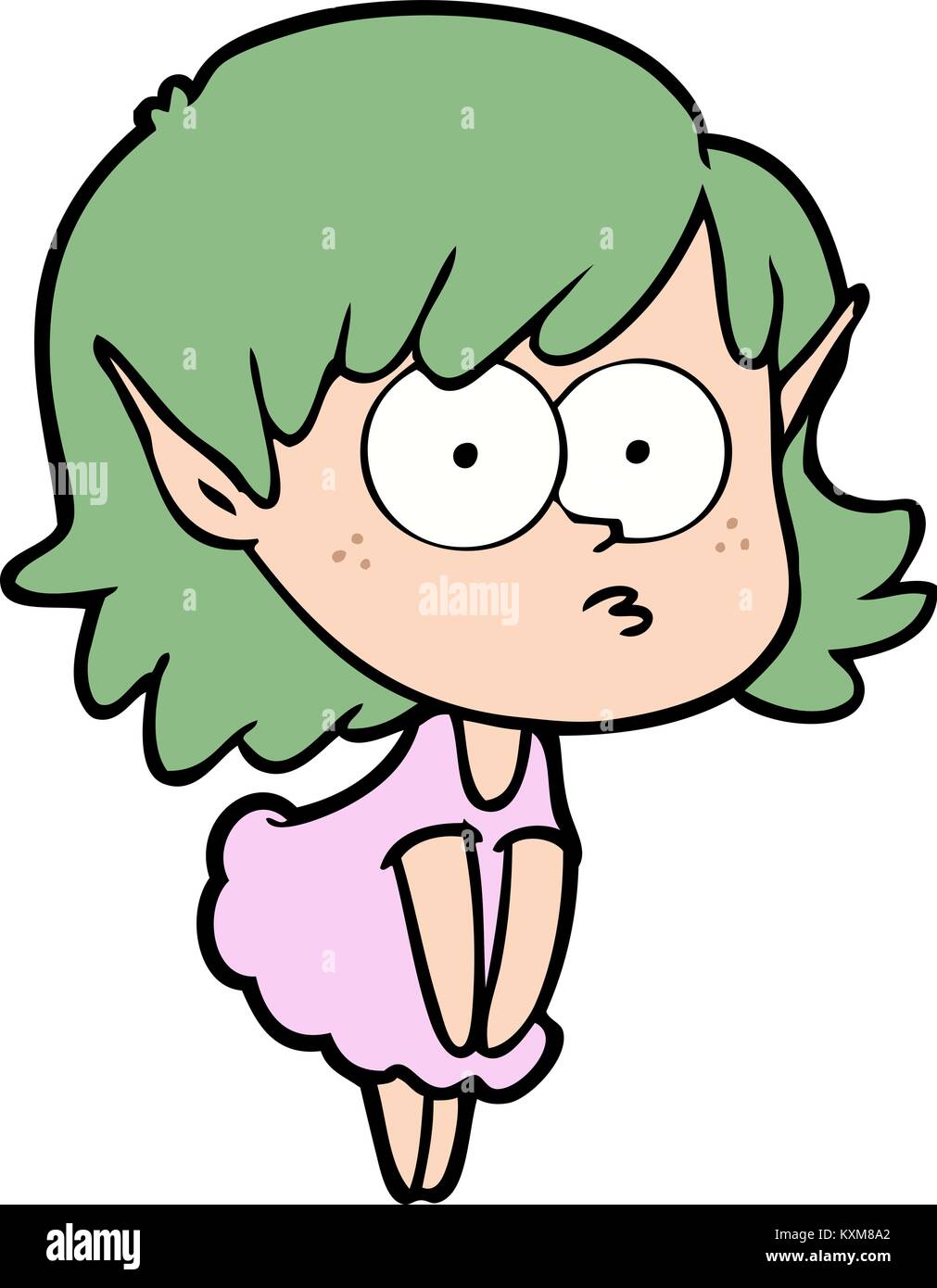 cartoon elf girl staring Stock Vector Image & Art - Alamy