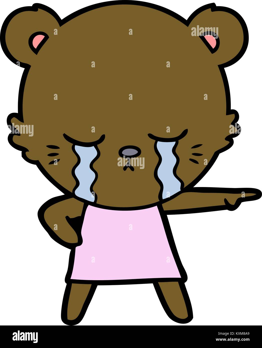 crying cartoon bear in dress pointing Stock Vector Image & Art - Alamy