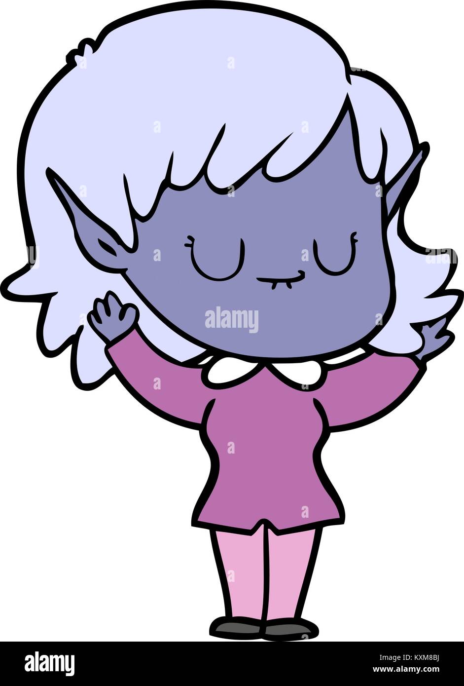 happy cartoon elf girl Stock Vector Image & Art - Alamy