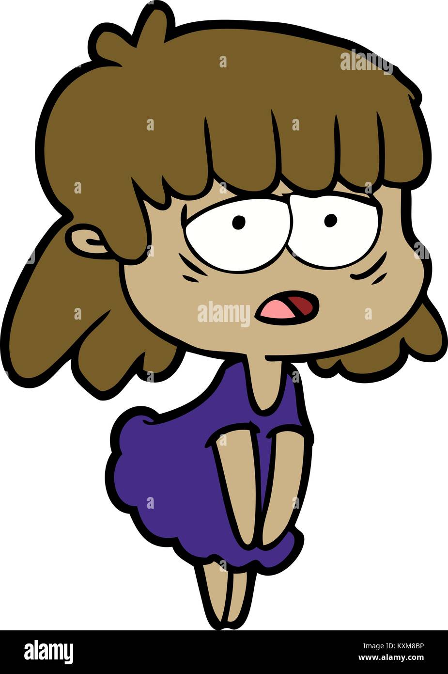cartoon tired woman Stock Vector Image & Art - Alamy