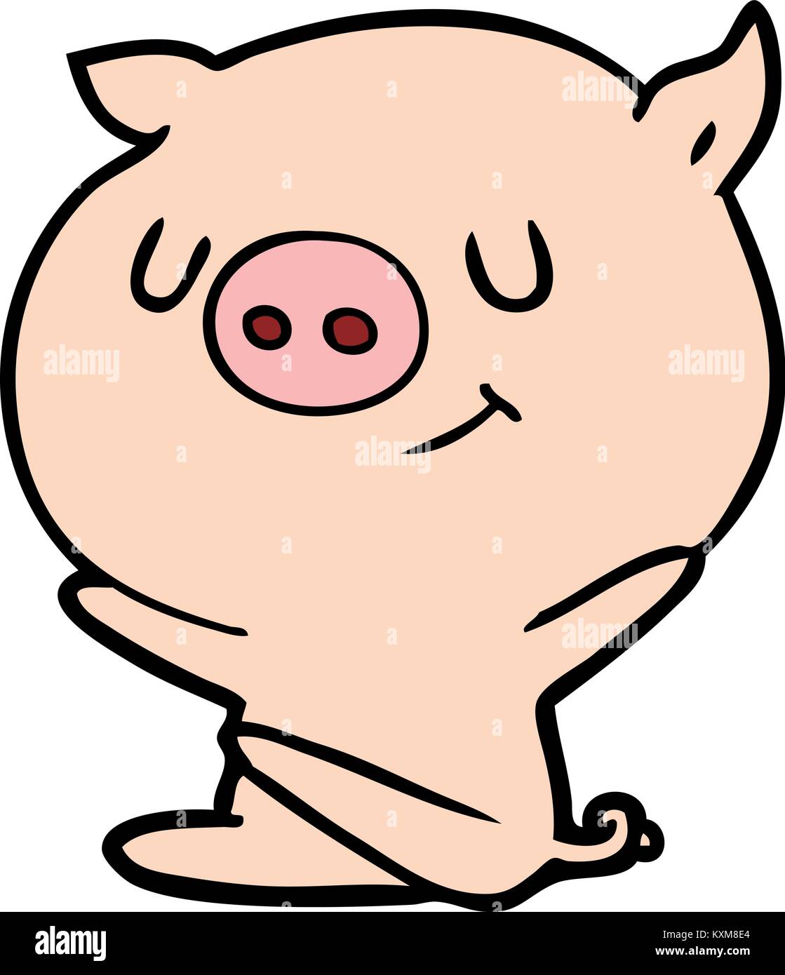 happy cartoon pig Stock Vector Image & Art - Alamy